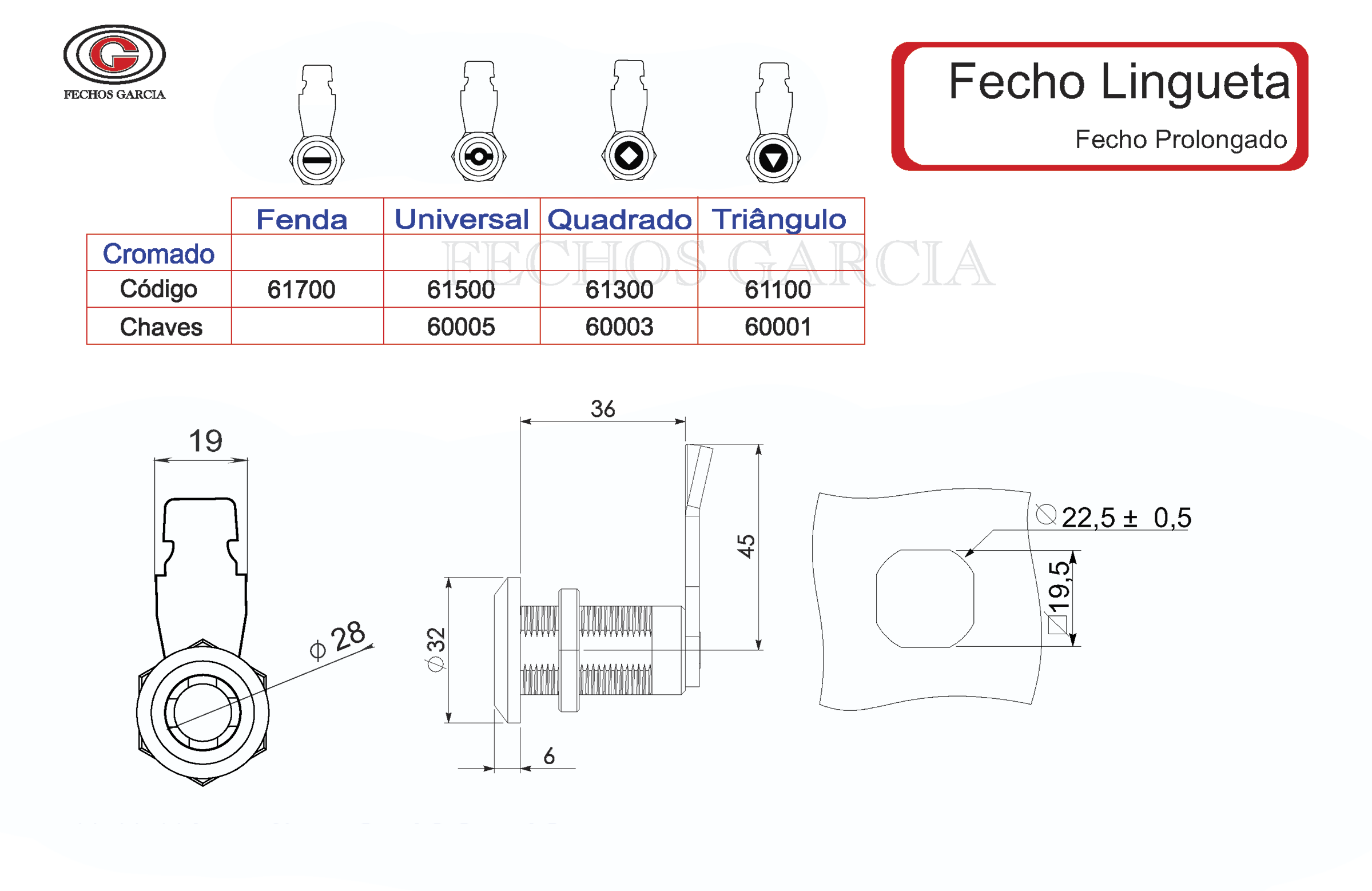 Fecho Lingueta Prolongado - Fechos Garcia