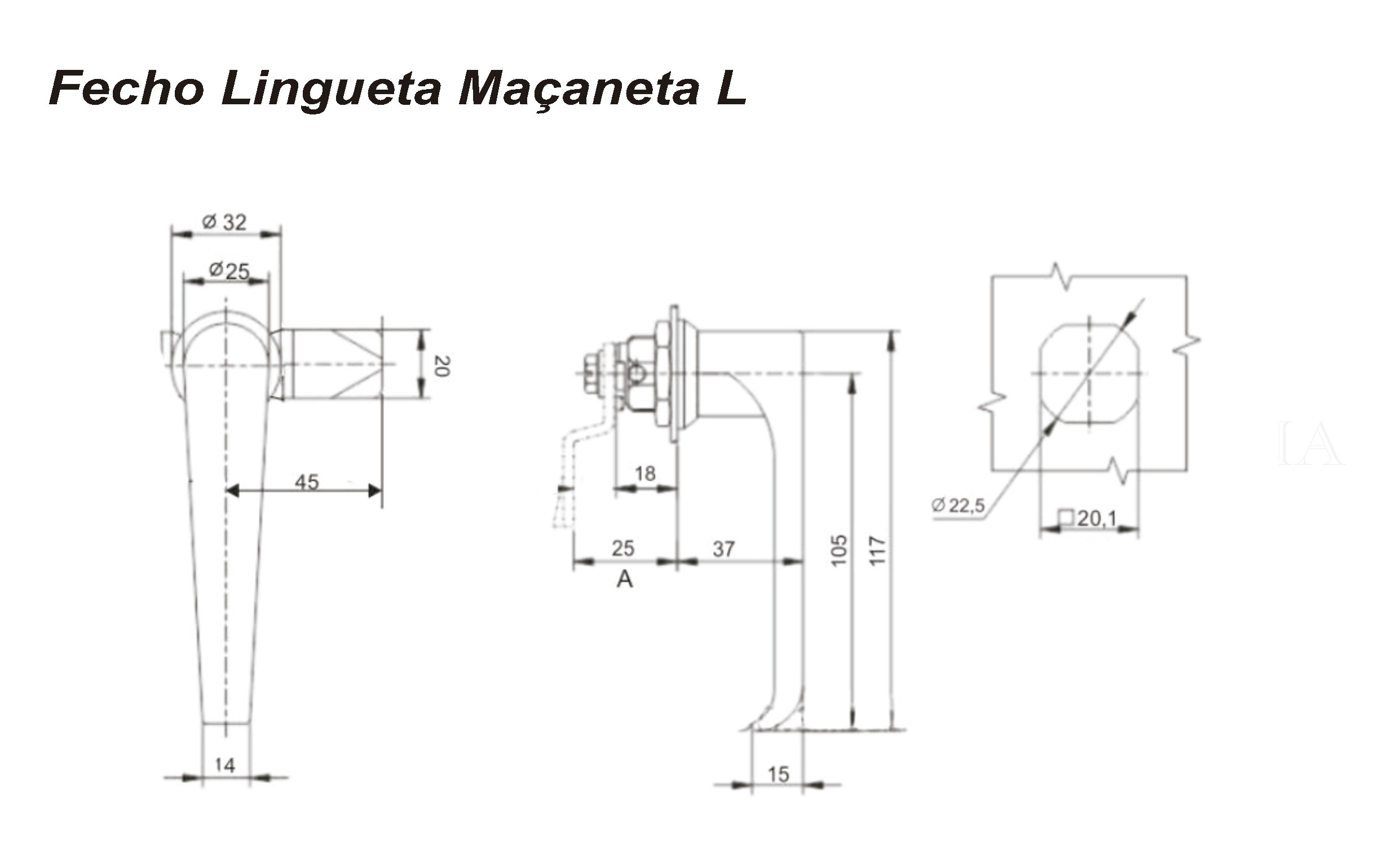 Fecho Lingueta 10003 Maçaneta L Yale - Fechos Garcia