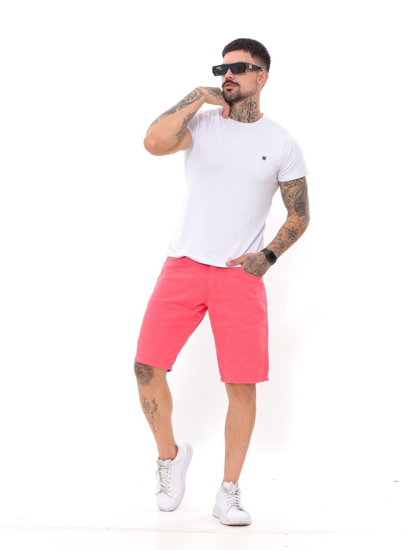 Bermuda Rosa Masculina Alleppo Jeans Croácia - Alleppo Jeans