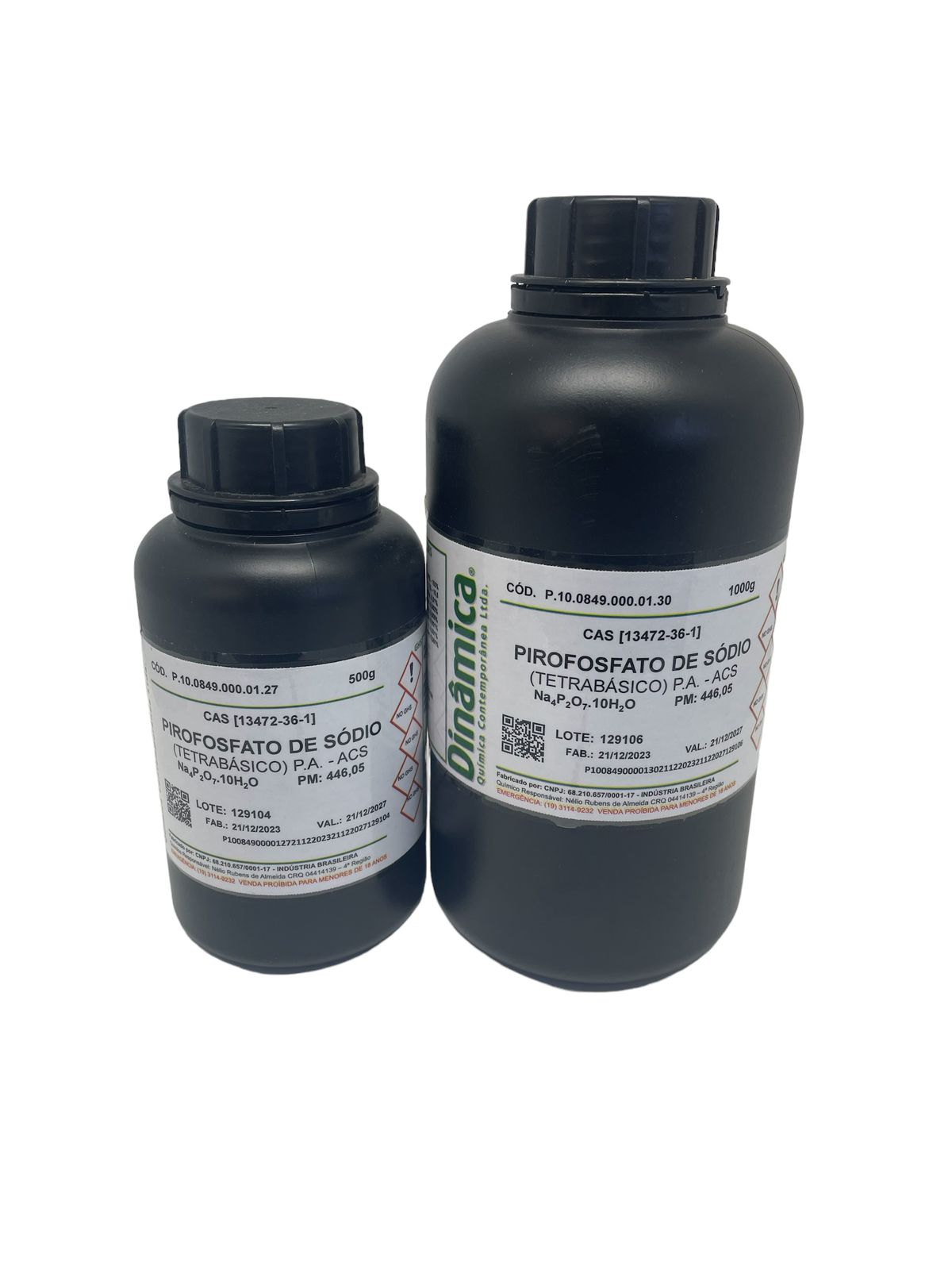 Pirofosfato de Sódio Tetrabásico (10H20) PA ACS - DINÂMICA - Labstock ...