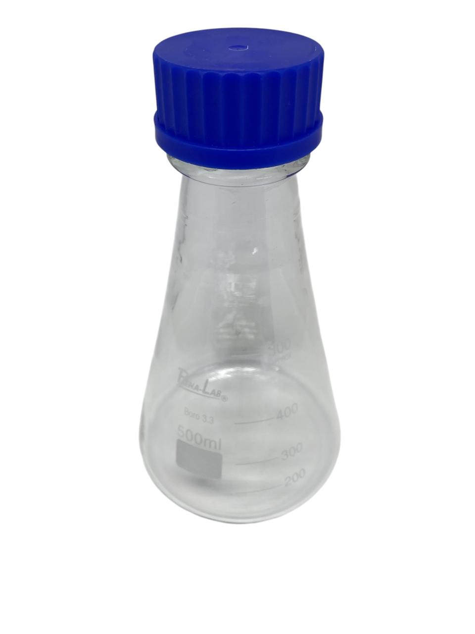 Erlenmeyer com Tampa de Rosca GL45 500ML - PLENA-LAB - Labstock - Suprimentos para Laboratório Ltda