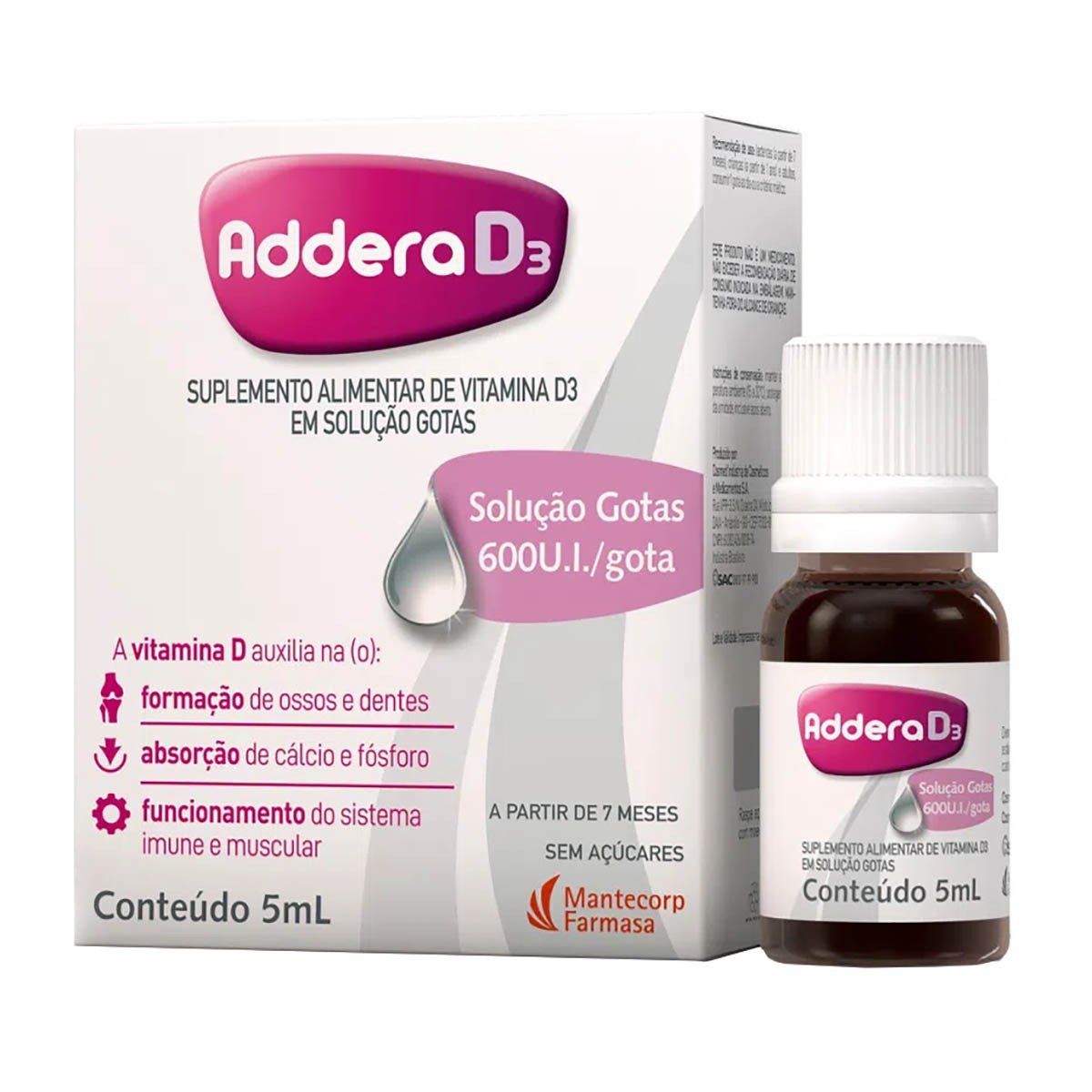 Suplemento Alimentar Addera D3 600UI Solução Em Gotas 5ml - Resilifarma ...