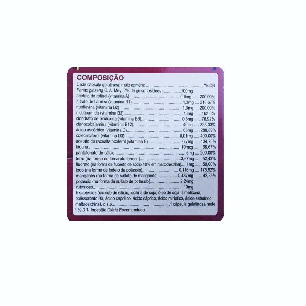 Polivitamínico Gerilon 100mg 30 Cápsulas Gelatinosas Moles ...