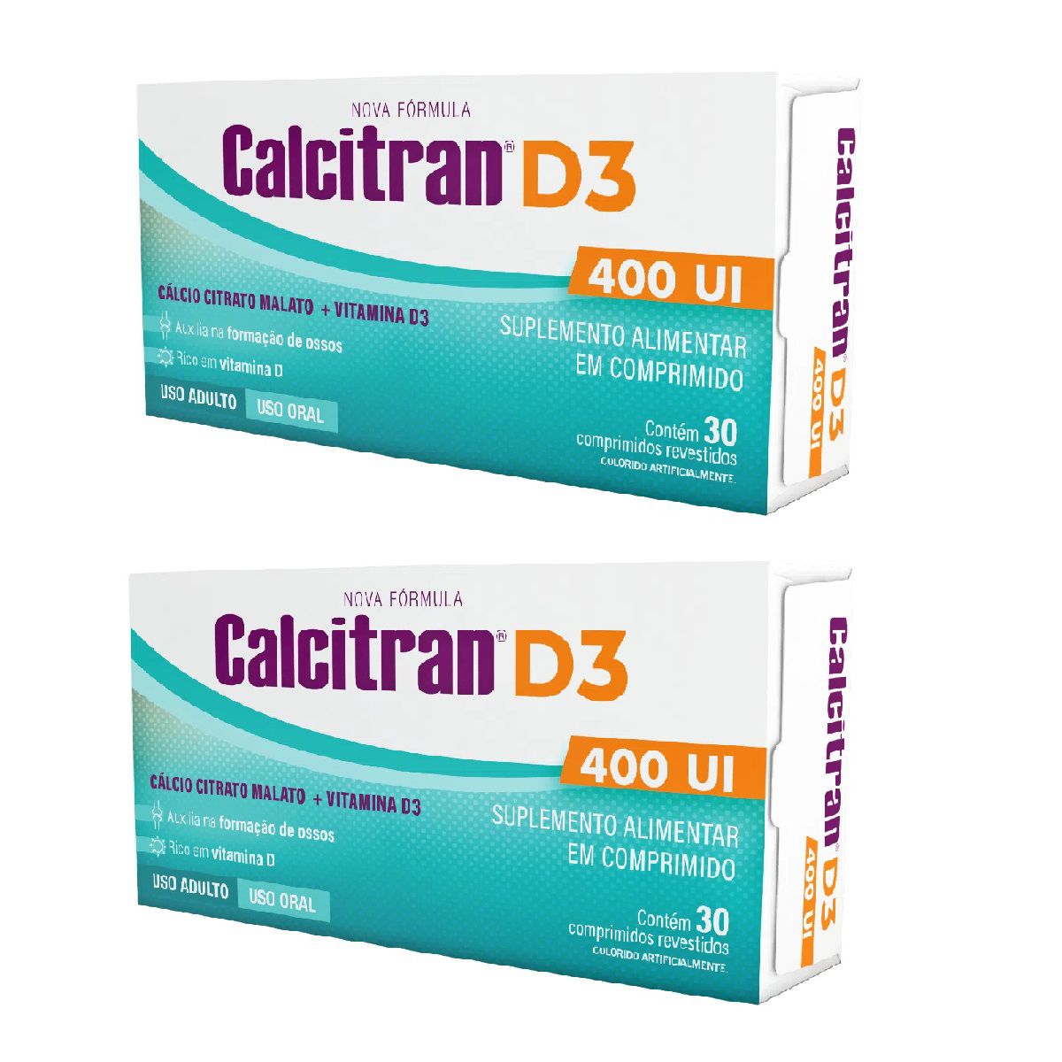 Promopack Calcitran D3 400UI Com 2 Unidades Com 30 Comprimidos Cada ...