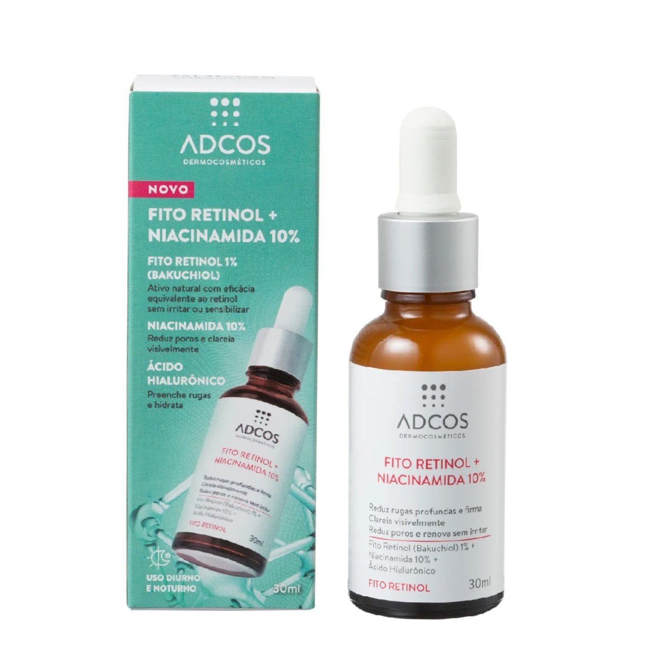 Sérum Anti-Idade Adcos Fito Retinol + Niacinamida 10% 30ml - Resilifarma - Saúde em primeiro lugar