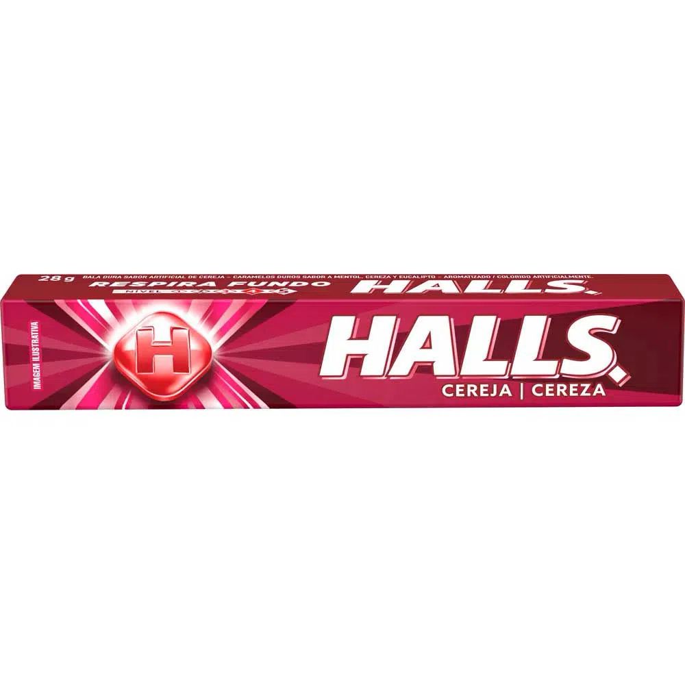Bala Halls Sabor Cereja Display Com 21 Unidades De 28g Cada ...