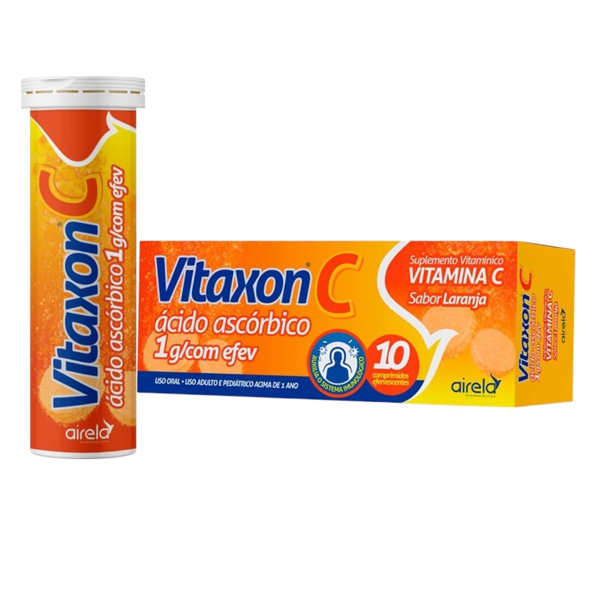 Suplemento Alimentar Airela Vitaxon C Sabor Laranja 10 Comprimidos ...