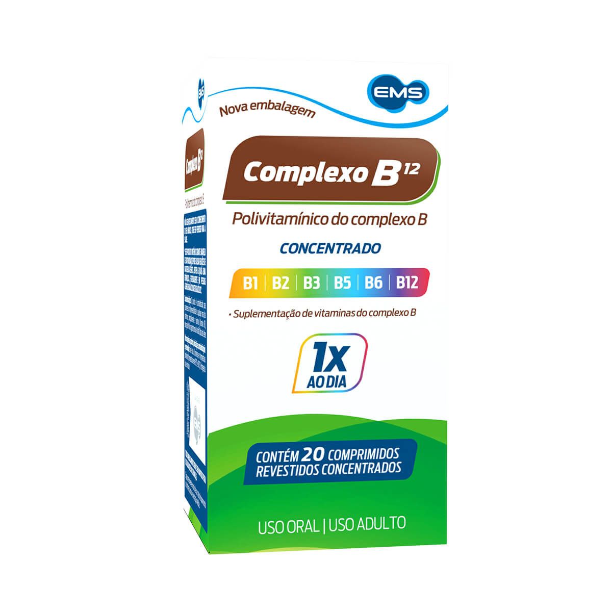 Suplemento Complexo B12 20 Comprimidos Revestidos Concentrados