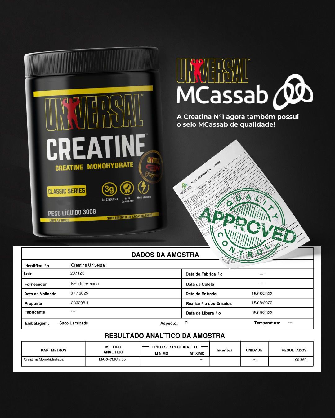 Suplemento Alimentar Em Pó Universal Nutrition Creatine Pote 300g ...