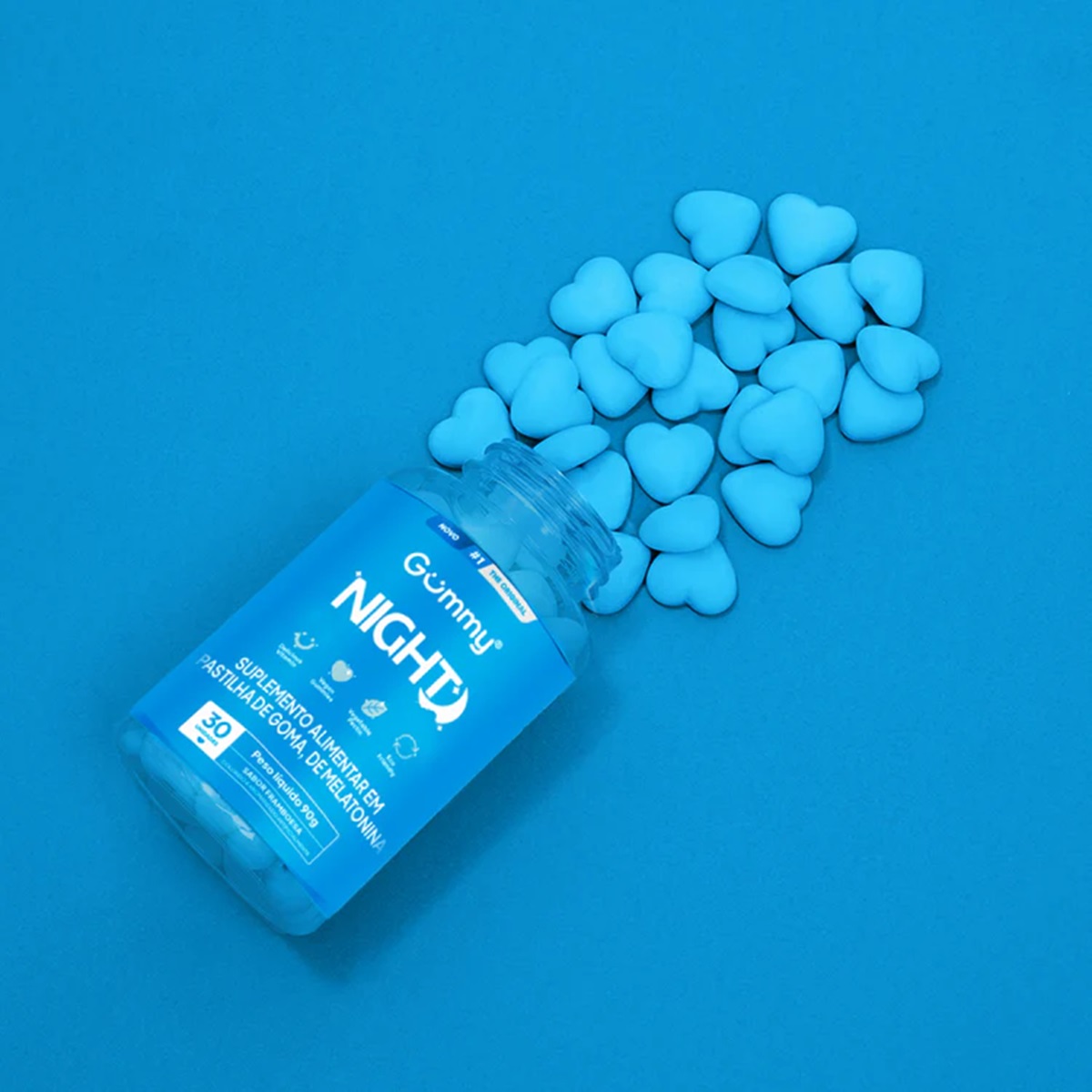 Suplemento Alimentar Gummy Night Sabor Framboesa 30 Pastilhas De Goma ...