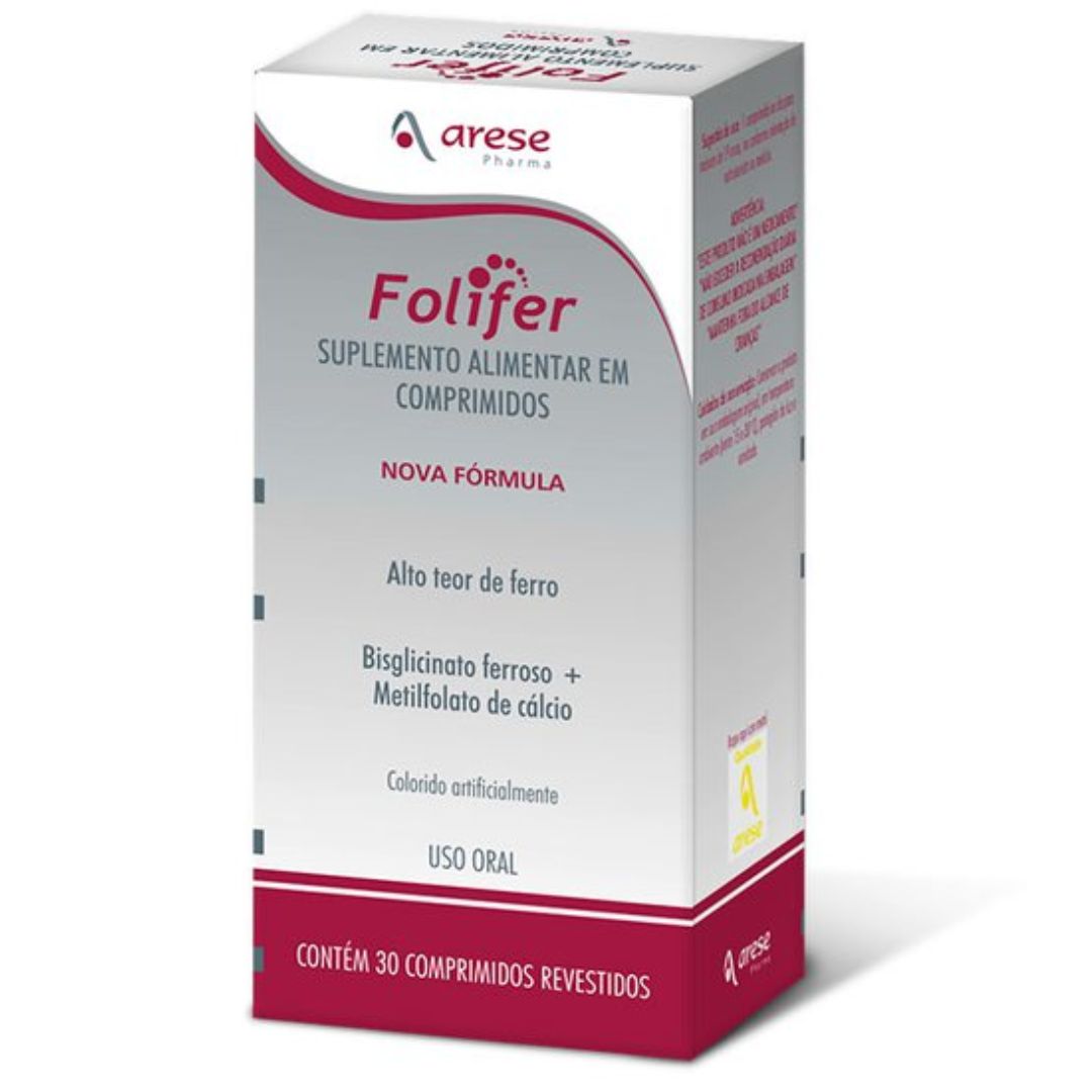 Suplemento Alimentar Arese Folifer 30 Comprimidos Revestidos ...