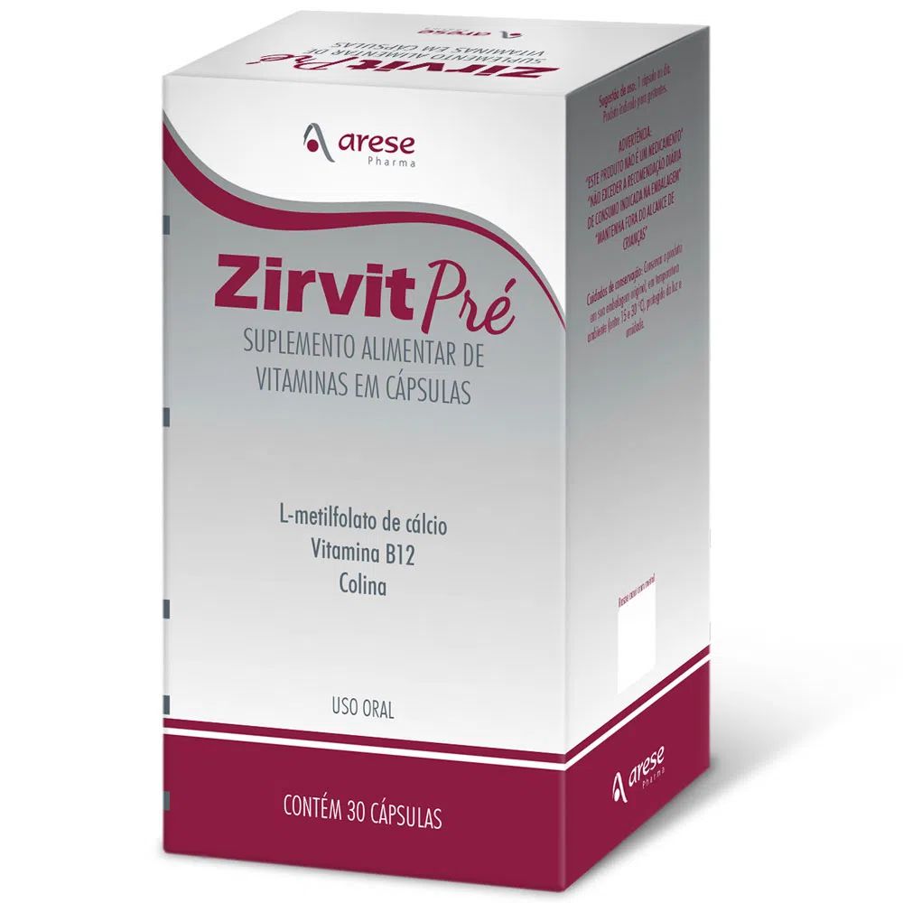 Suplemento Alimentar Zirvit Pré 30 Cápsulas - Resilifarma - Saúde em ...