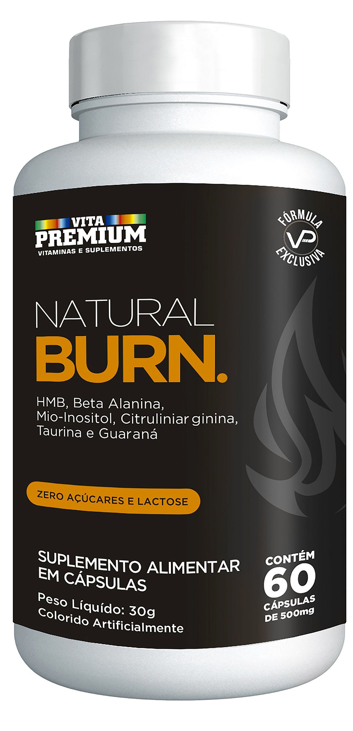 Suplemento Alimentar Vita Premium Natural Burn. 60 Cápsulas ...