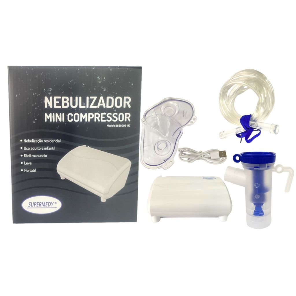 Nebulizador E Mini Compressor Bivolt Supermedy BC68006-DC - Resilifarma ...