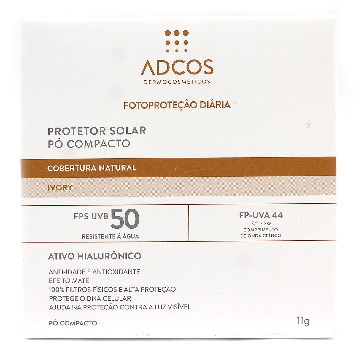 Protetor Solar Pó Compacto Adcos FPS50 Cor Ivory 11g - Resilifarma ...