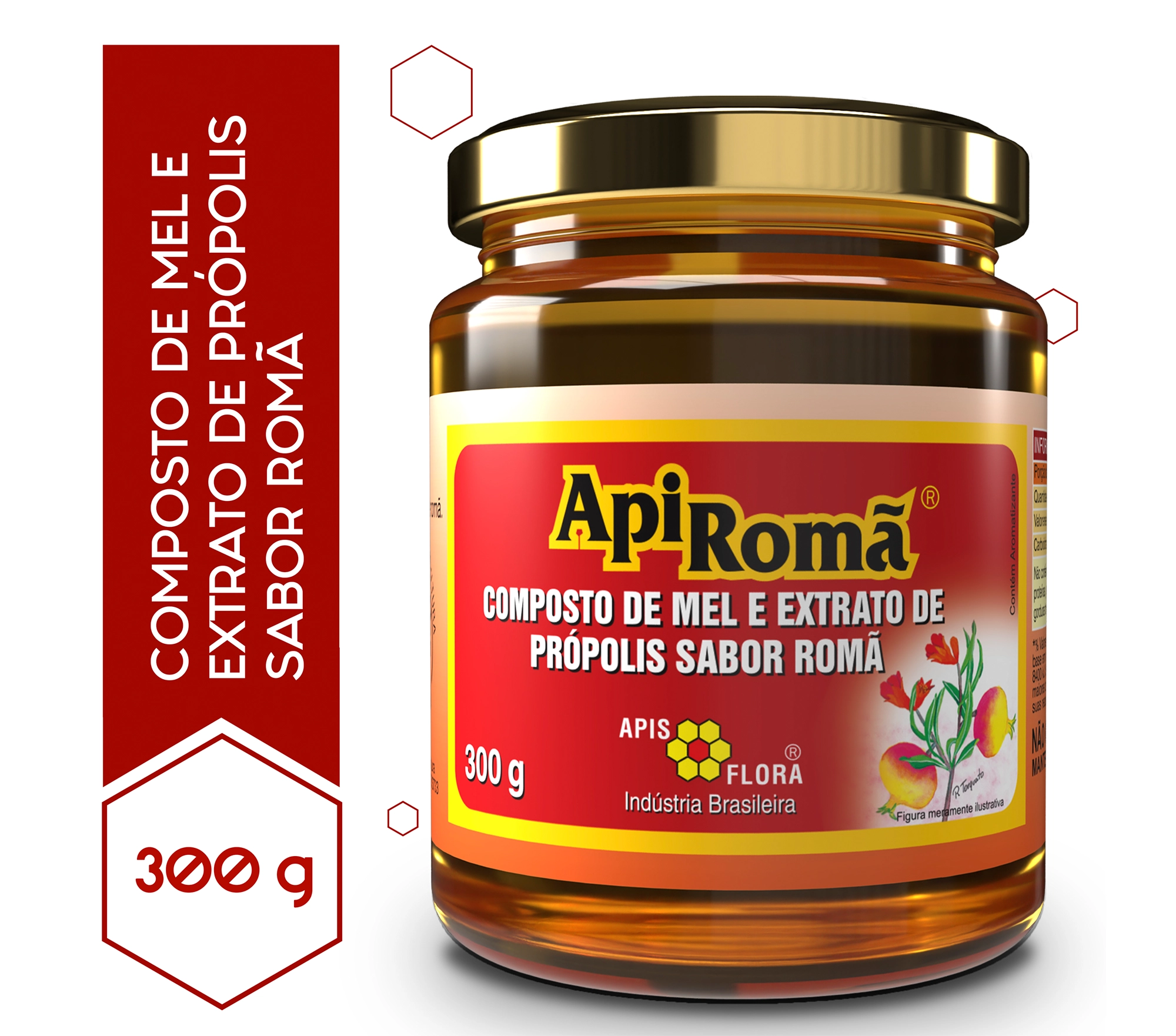 Composto De Mel Apiromã Apis Flora Sabor Romã 300g - Resilifarma ...