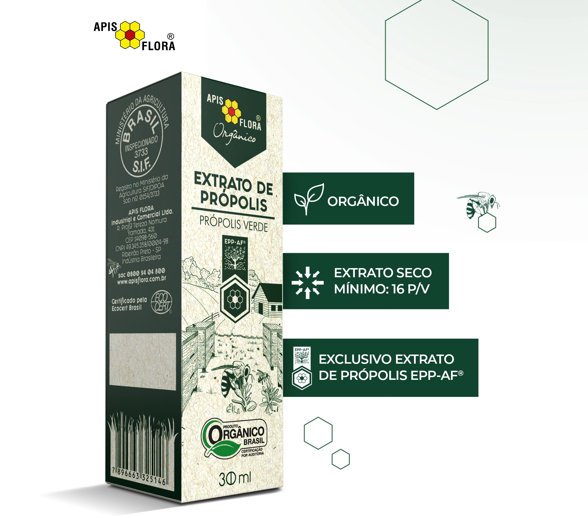 Extrato De Própolis Verde Orgânico Apis Flora 30ml - Resilifarma ...