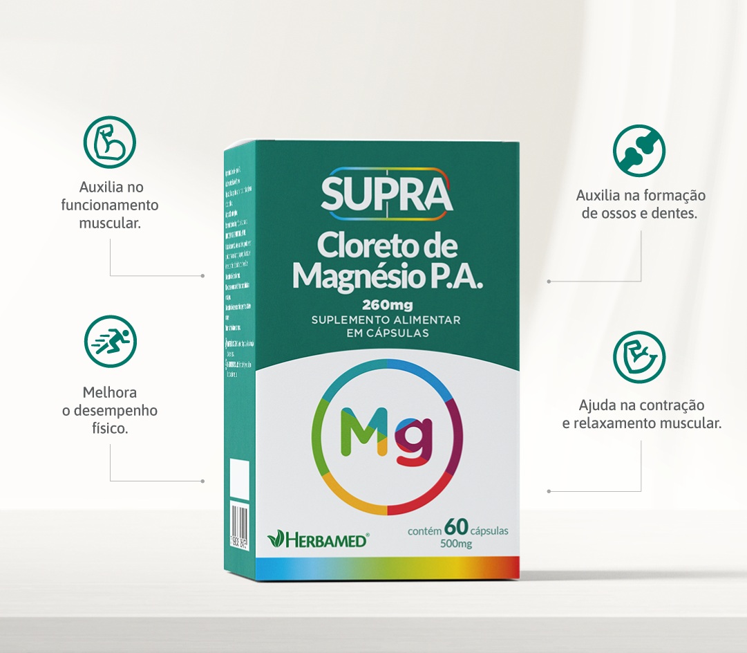 Suplemento Alimentar Herbamed Supra Cloreto De Magnésio P.A 60 Cápsulas - Resilifarma - Saúde em ...