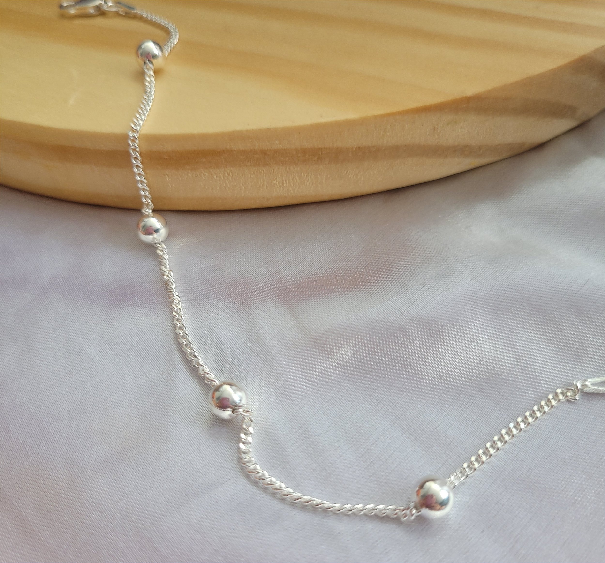 Pulseira Grummet Bola 5 mm - Prata 925 - M3F JOIAS ATACADO