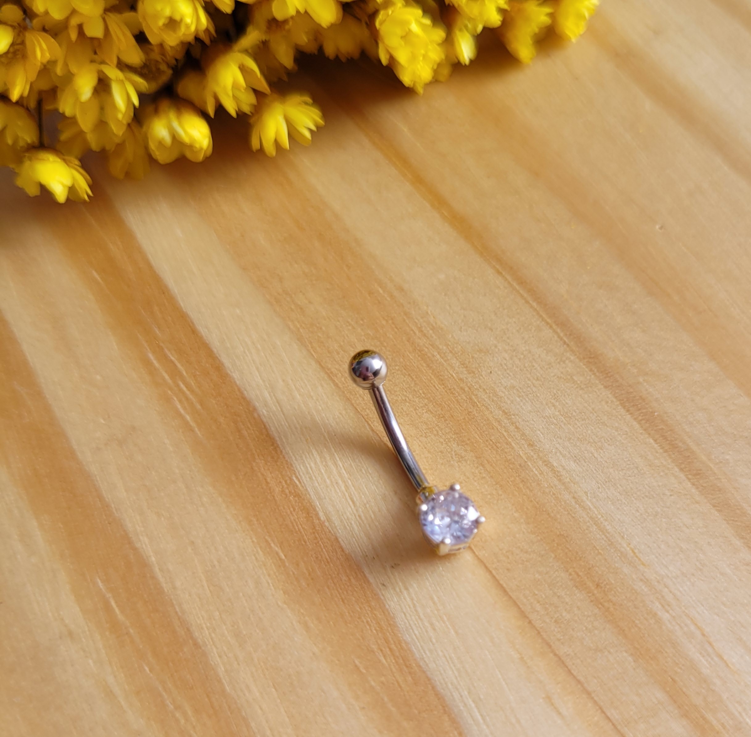 Piercing Ponto de Luz (Umbigo) - Prata 925 - M3F JOIAS ATACADO