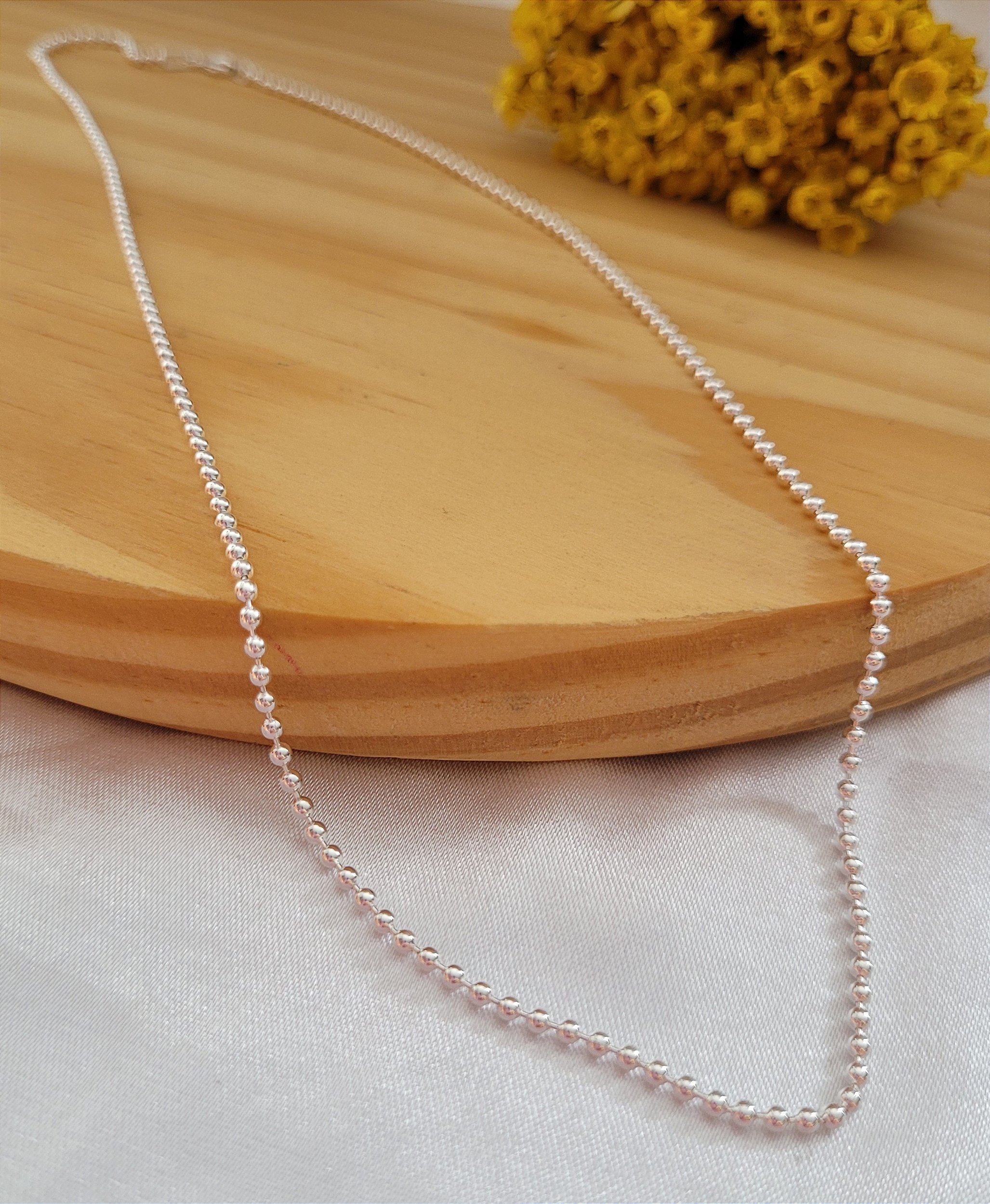 Colar Bolinha 1,8 mm (45 cm) - Prata 925 - M3F JOIAS ATACADO