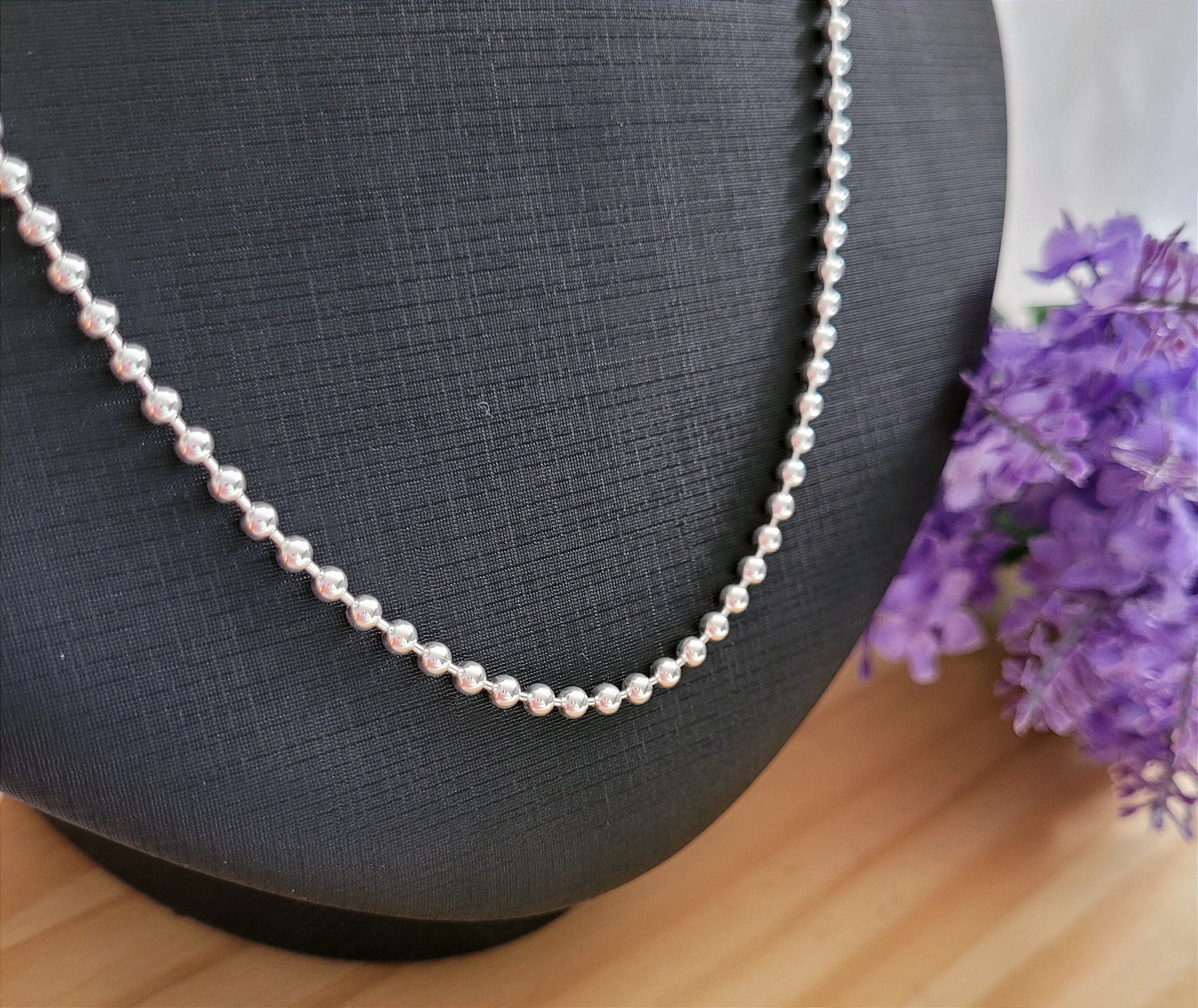 Colar Bolinha Lisa 3 mm - Prata 925 - M3F JOIAS ATACADO