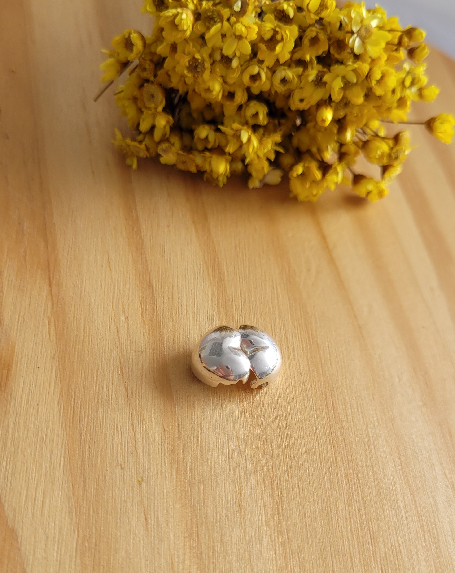 Fecho Pulseira Berloque Coração Liso - Prata 925 - M3F JOIAS ATACADO