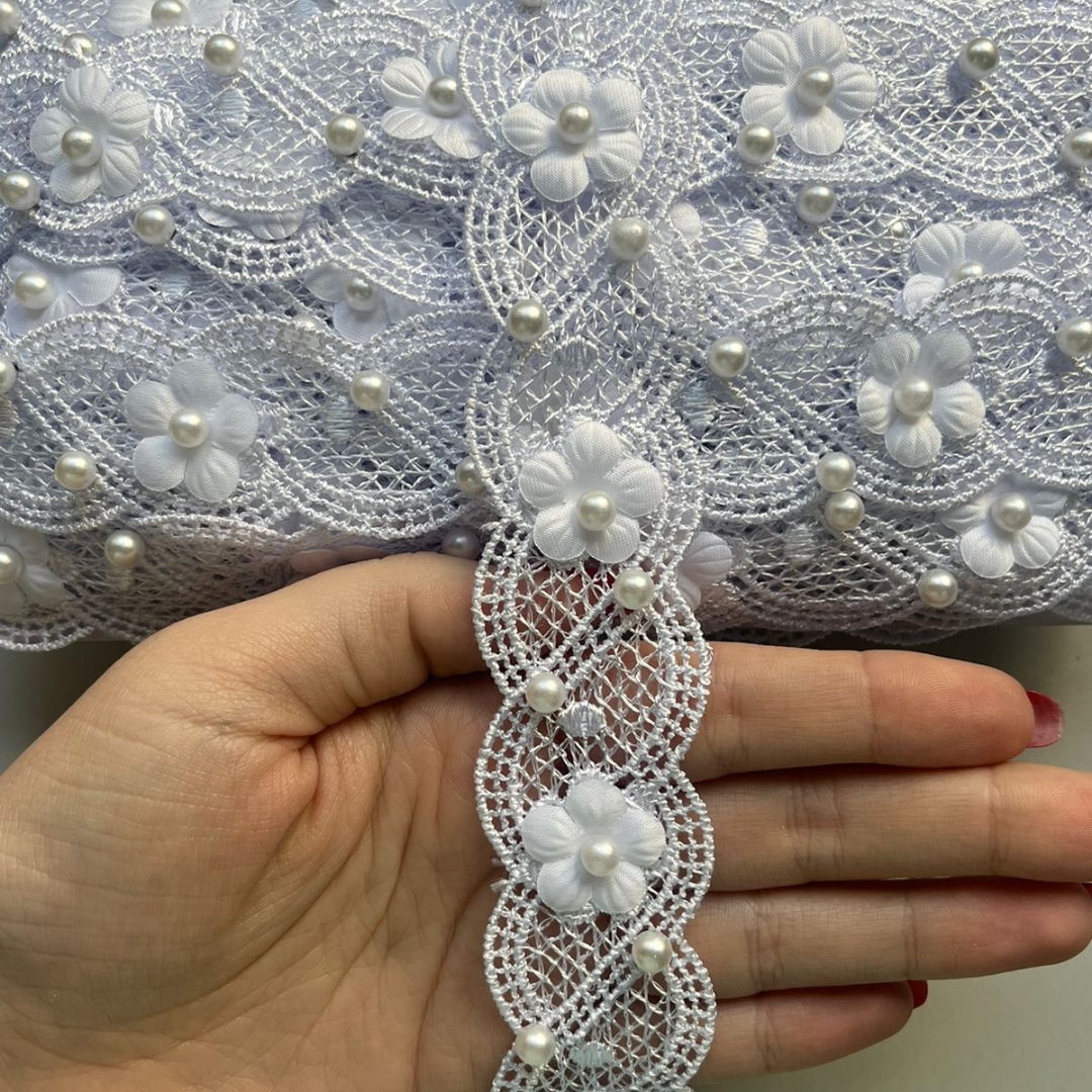 Renda Guipir RF-19 Branco 30mm Com 13,70 Metros Mantovani - Artec ...