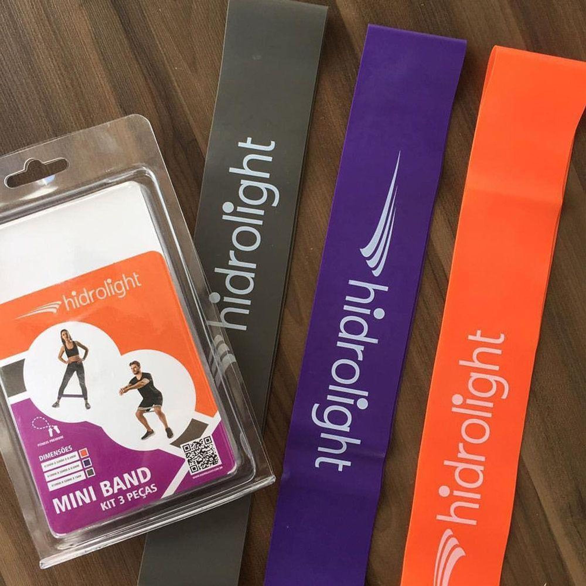 Faixa de Exercícios Elástica Mini Band Kit 3 Intensidades - hidrolight - Cirúrgica Doutor MED