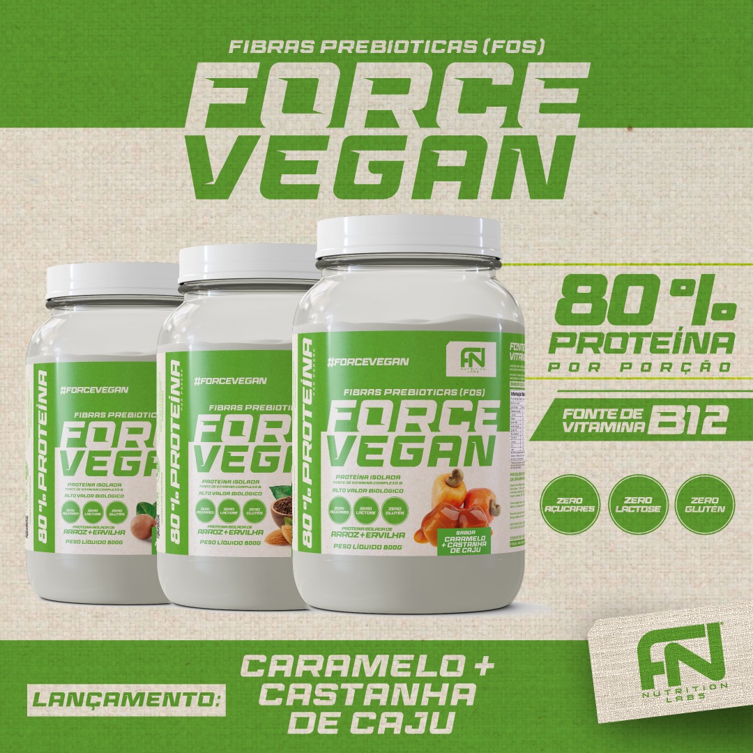 Proteína Vegetal Caramelo + Castanha de Caju 800g Force Nutrition ...