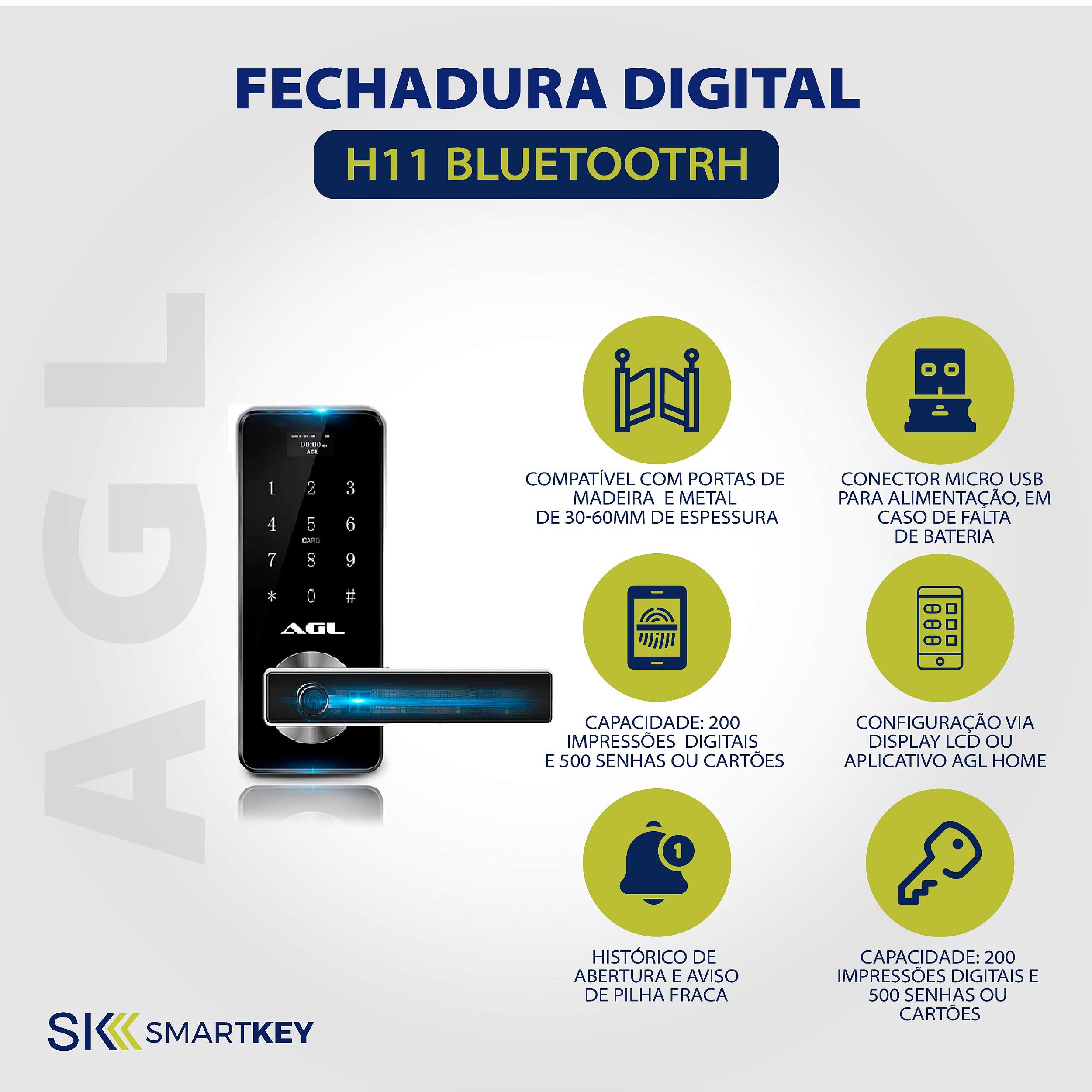 Fechadura Digital AGL H11 - COM INSTALAÇÃO EM BELO HORIZONTE - SmartKey ...