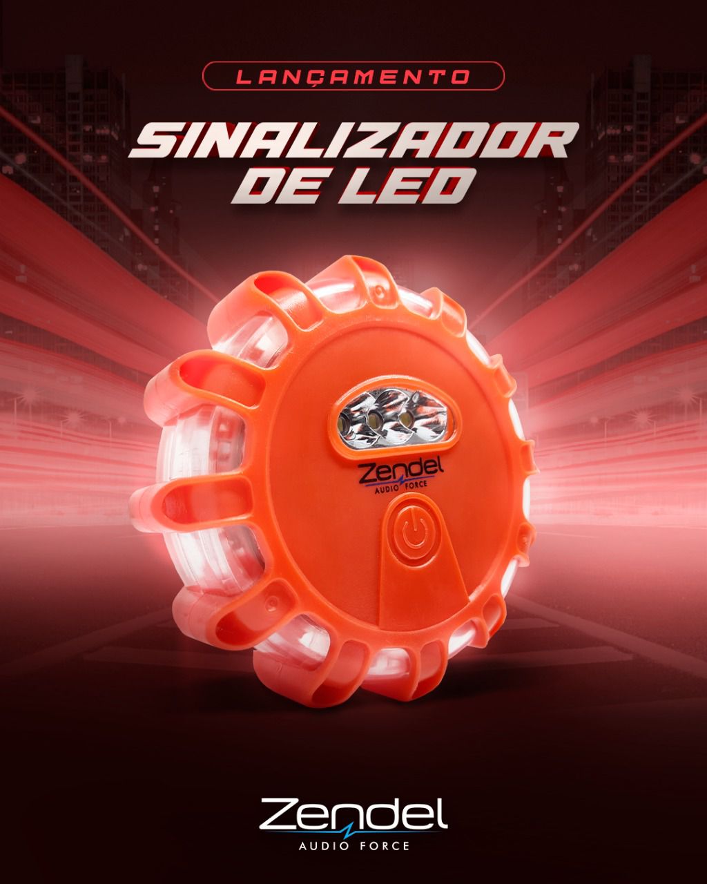 Sinalizador de Led Zendel a Pilha 9 Efeitos com Imã - Aleta Online