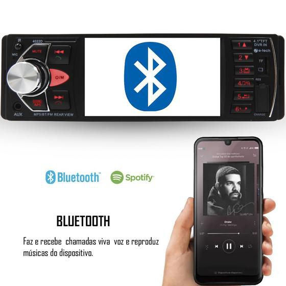 Central Multimídia Mp5 1 Din E-tech 4 Polegada Bluetooth Usb - Aleta Online