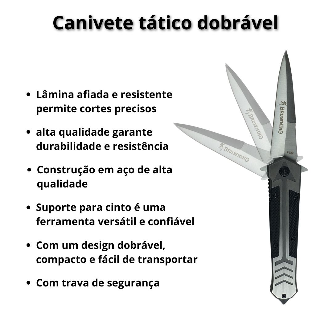 Canivete Faca Tático Dobrável + Abertura Rápida Profissional - America ...