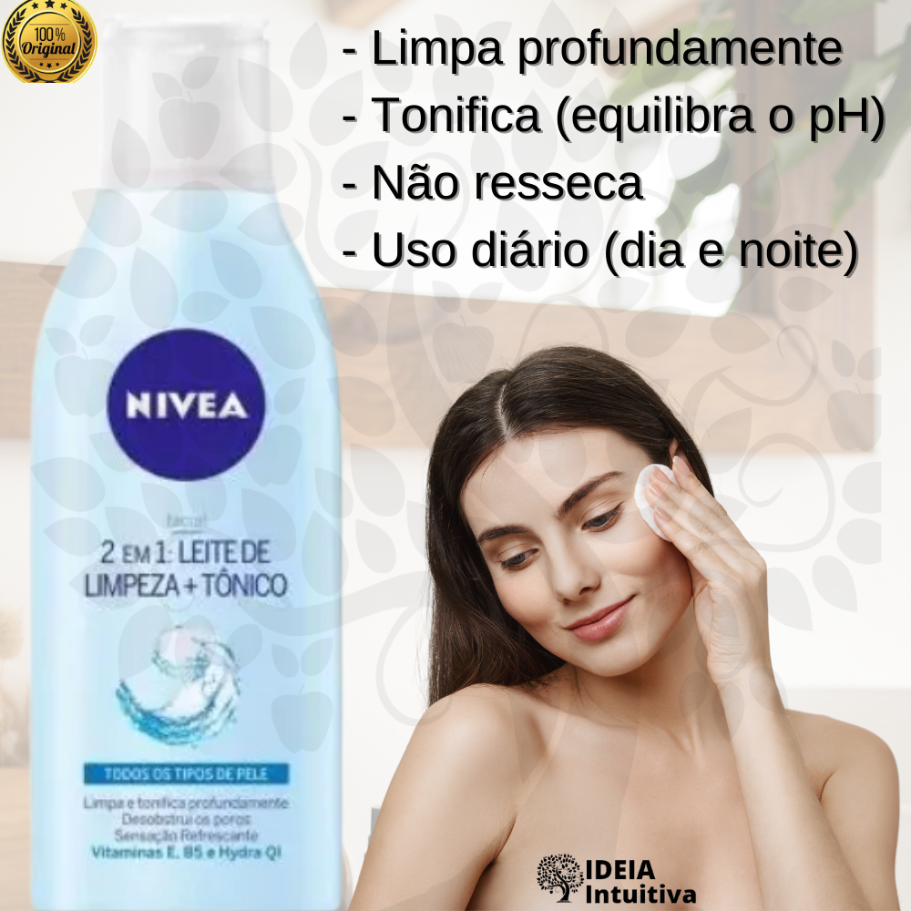 Nivea Gel Nutritivo_ Esfoliante + Sabonete Facial + 2 em1 Leite/Tônico ...