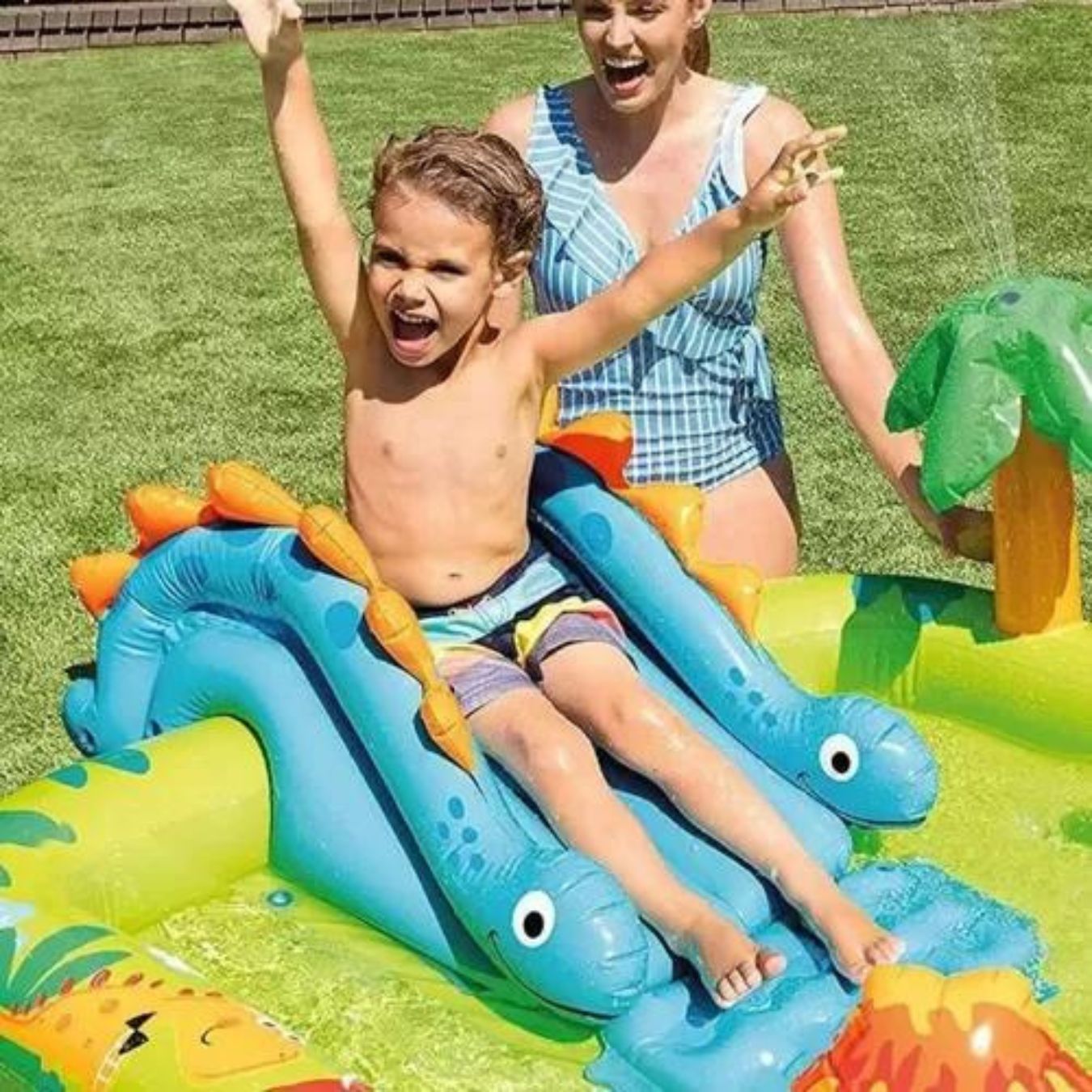 Piscina Infantil 143 L Inflável Playground Dino 57166 Intex - Sacks Center