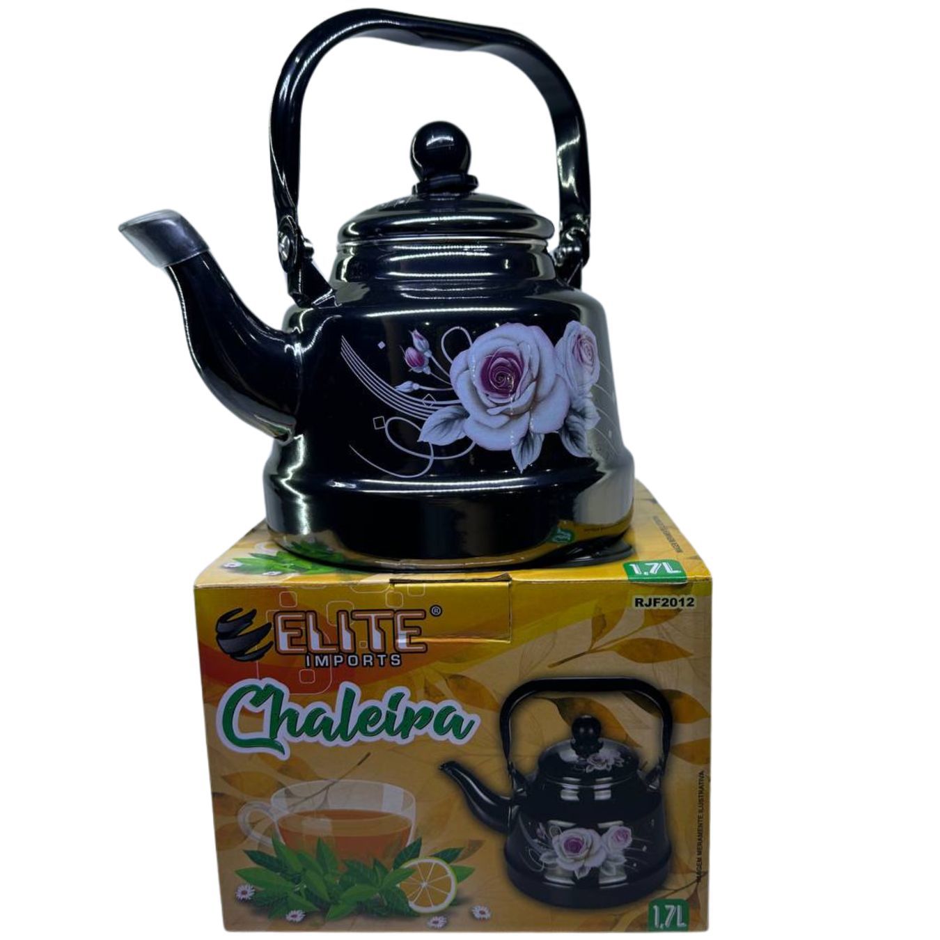 Chaleira Esmaltada Preta 1,7 Litros Elite - Sacks Center