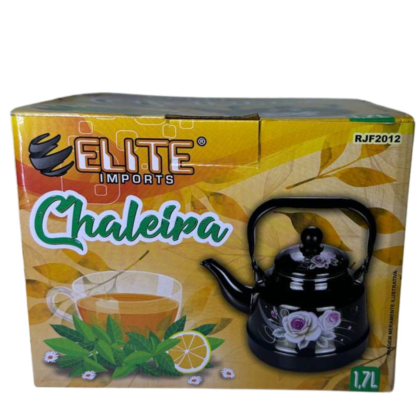 Chaleira Esmaltada Preta 1,7 Litros Elite - Sacks Center