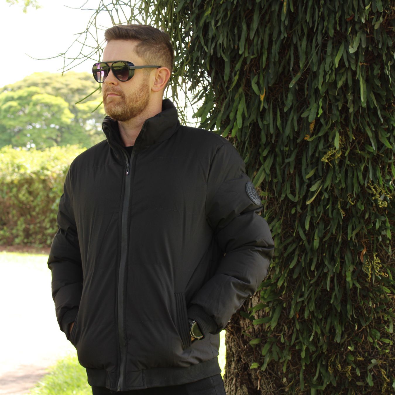 Jaqueta Masculina Bomber Impermeavel Tamanho:GG;Cor:Preto - Sacks Center