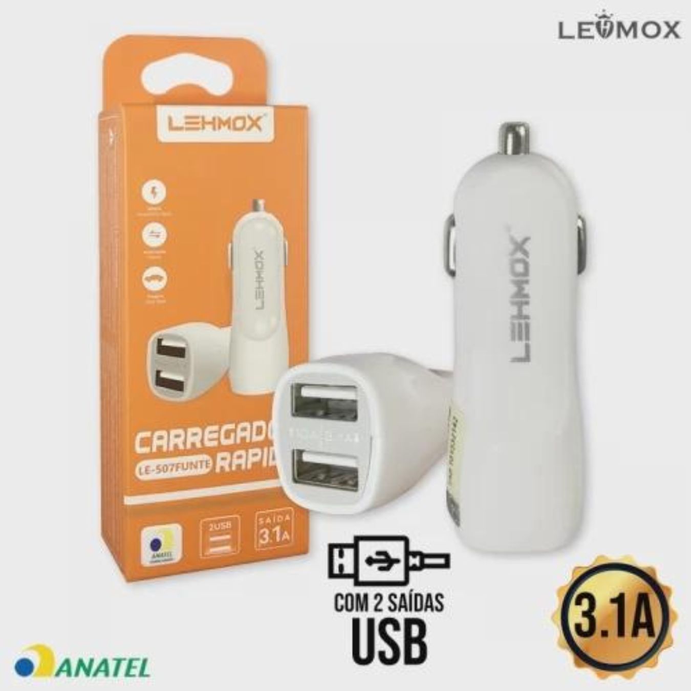 Carregador Veicular LEHMOX - Sacks Center