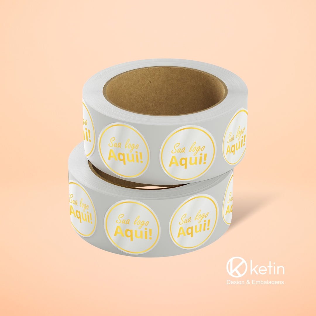 Adesivo Transparente Hotstamp Hotstamping Dourado - Ketin