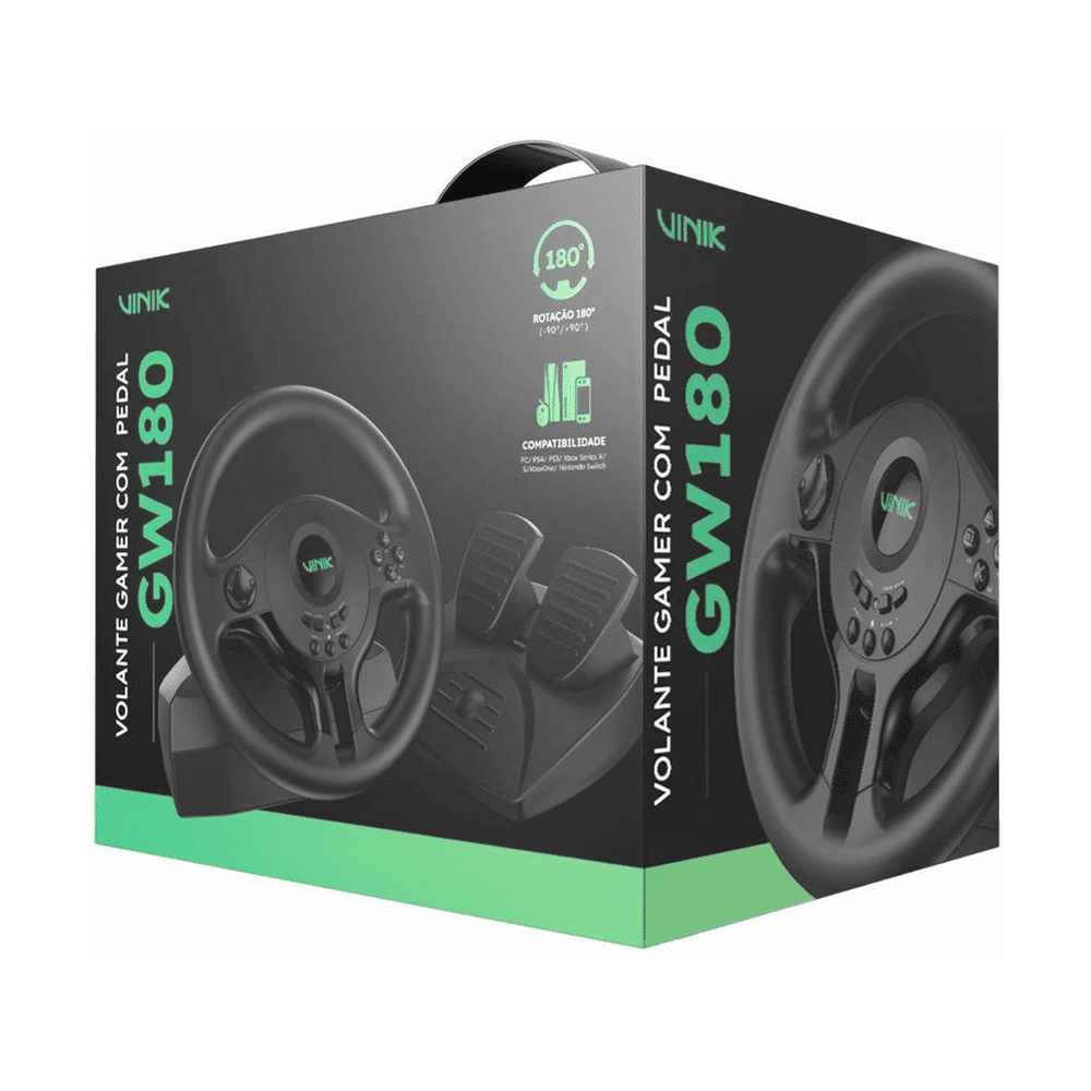 Volante Gamer Vinik Com Pedal Gw180 Para PC,PS4,Xbox,Switch - Machado ...