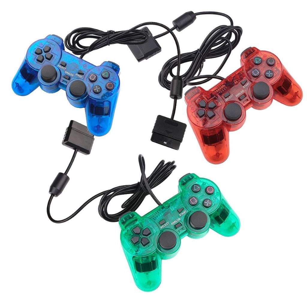 Controle Transparente Playstation 2 controle com fio - Play 7