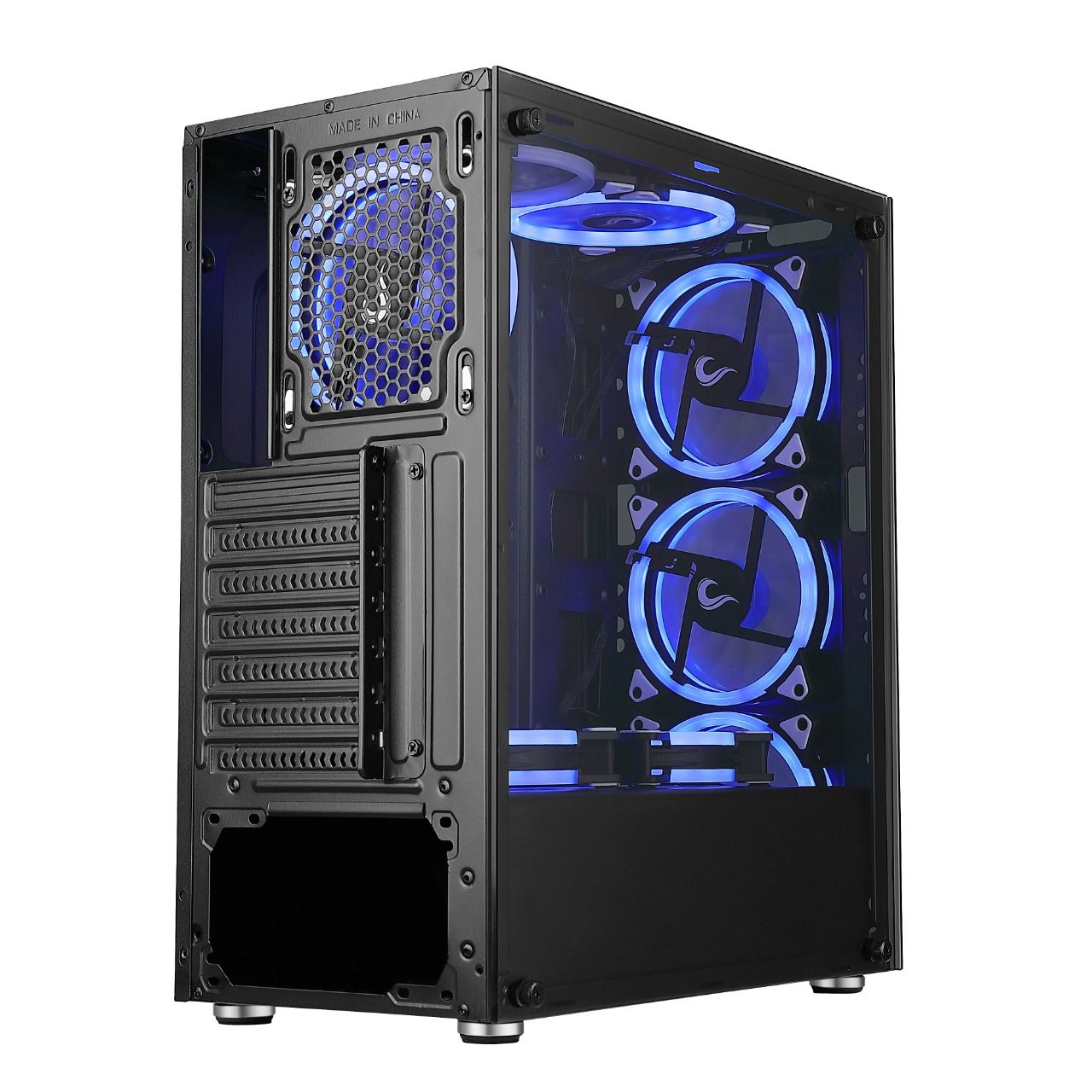 GABINETE RISE MODE GLASS 06X BLACK - S/FANS - New York Informatica