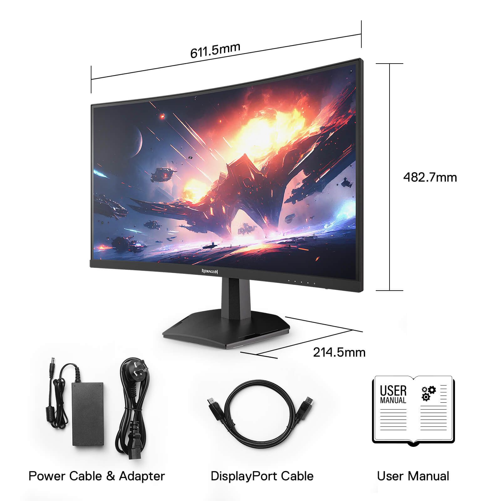 MONITOR REDRAGON CORAL 27 POL 170Hz CURVO - 2K - New York Informatica