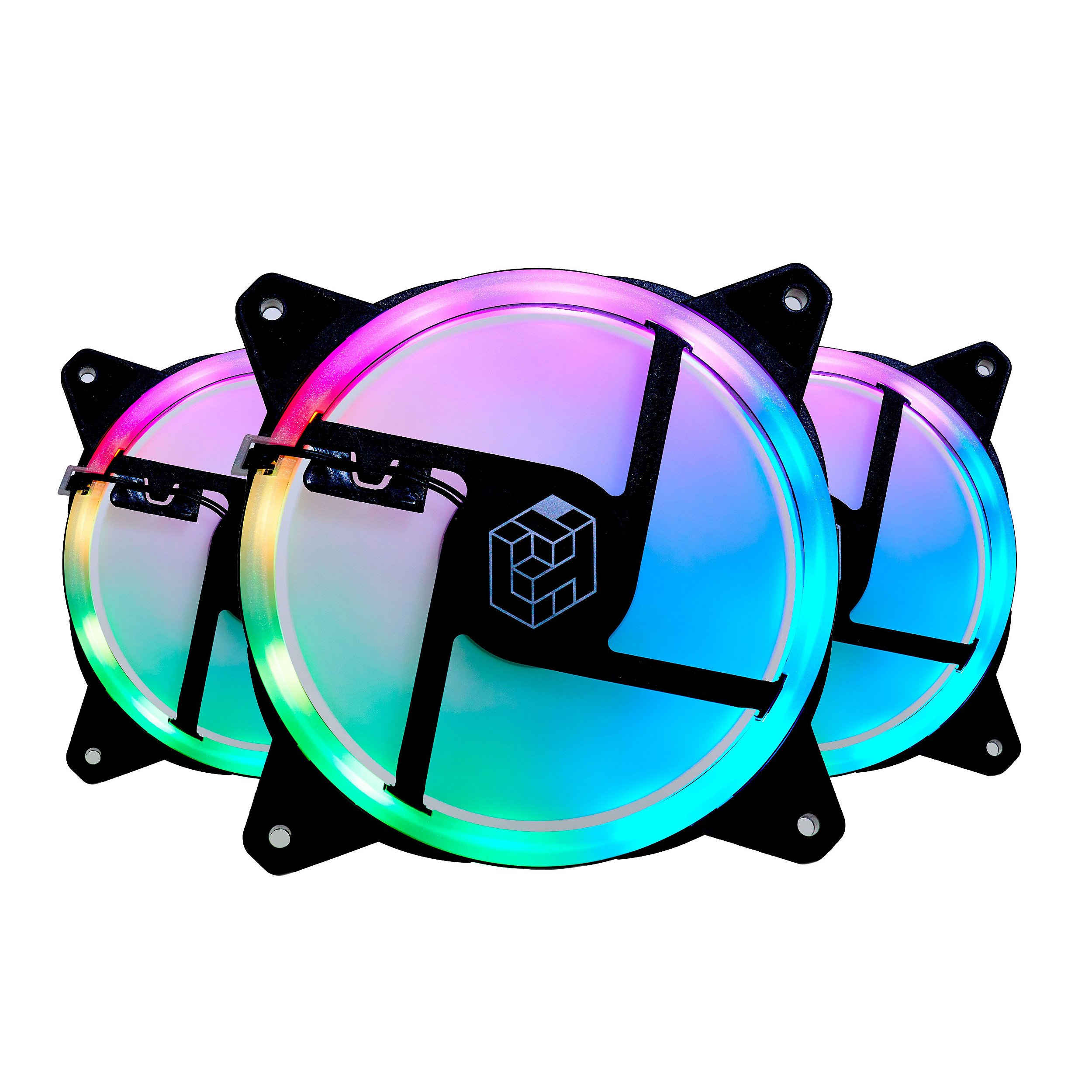 Kit Fan Liketec Lighter RGB 120mm Preto c/ Controladora (3 Unidades ...