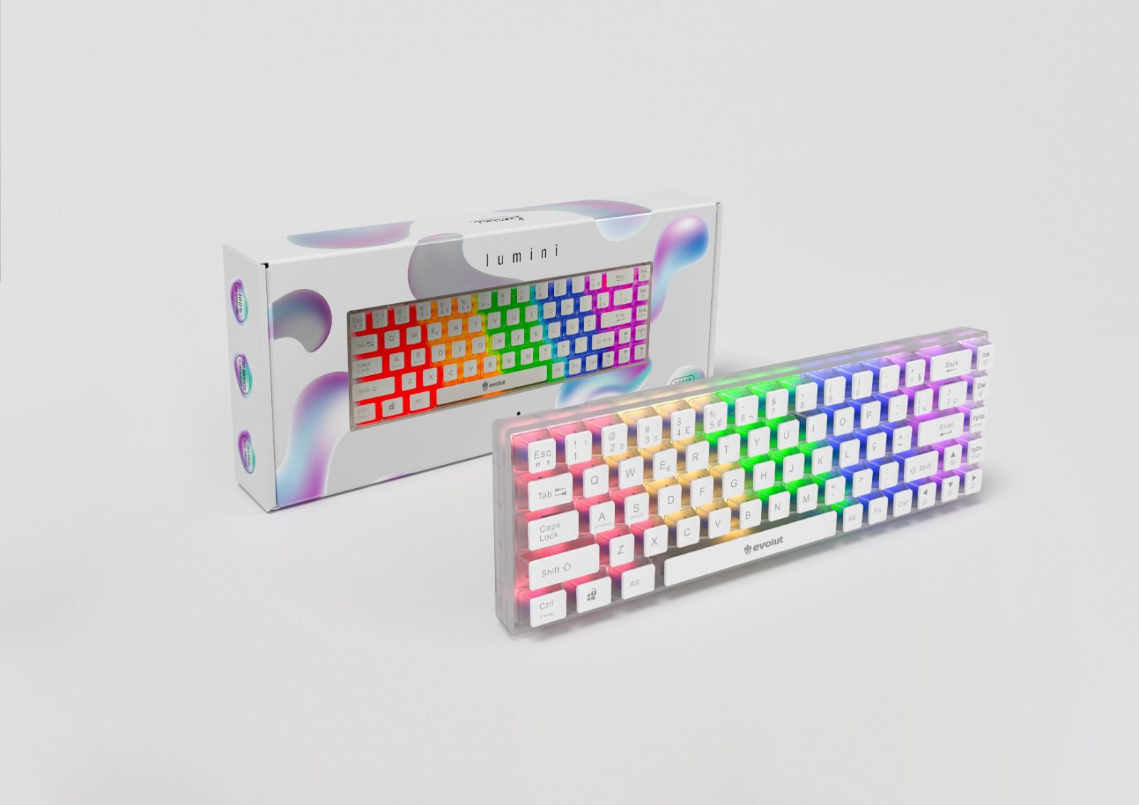 Teclado Gamer Mecânico Lumini Blue Switch - Evolut - New York Informatica