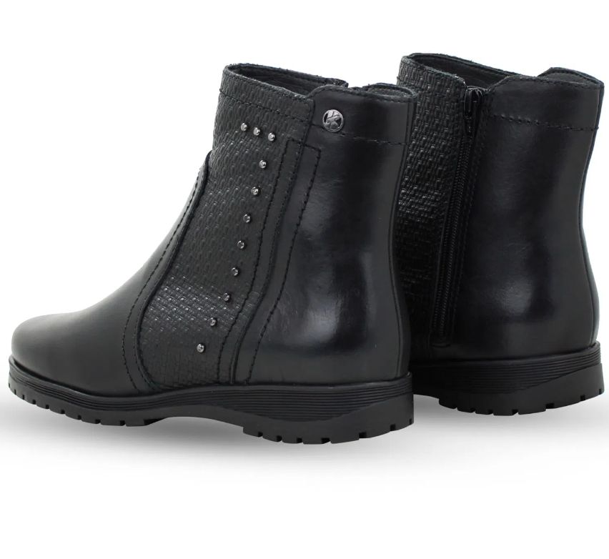Bota Bottero Ref. 346702 Couro Atanado Burnish Tresse Cor: Preto Onix ...