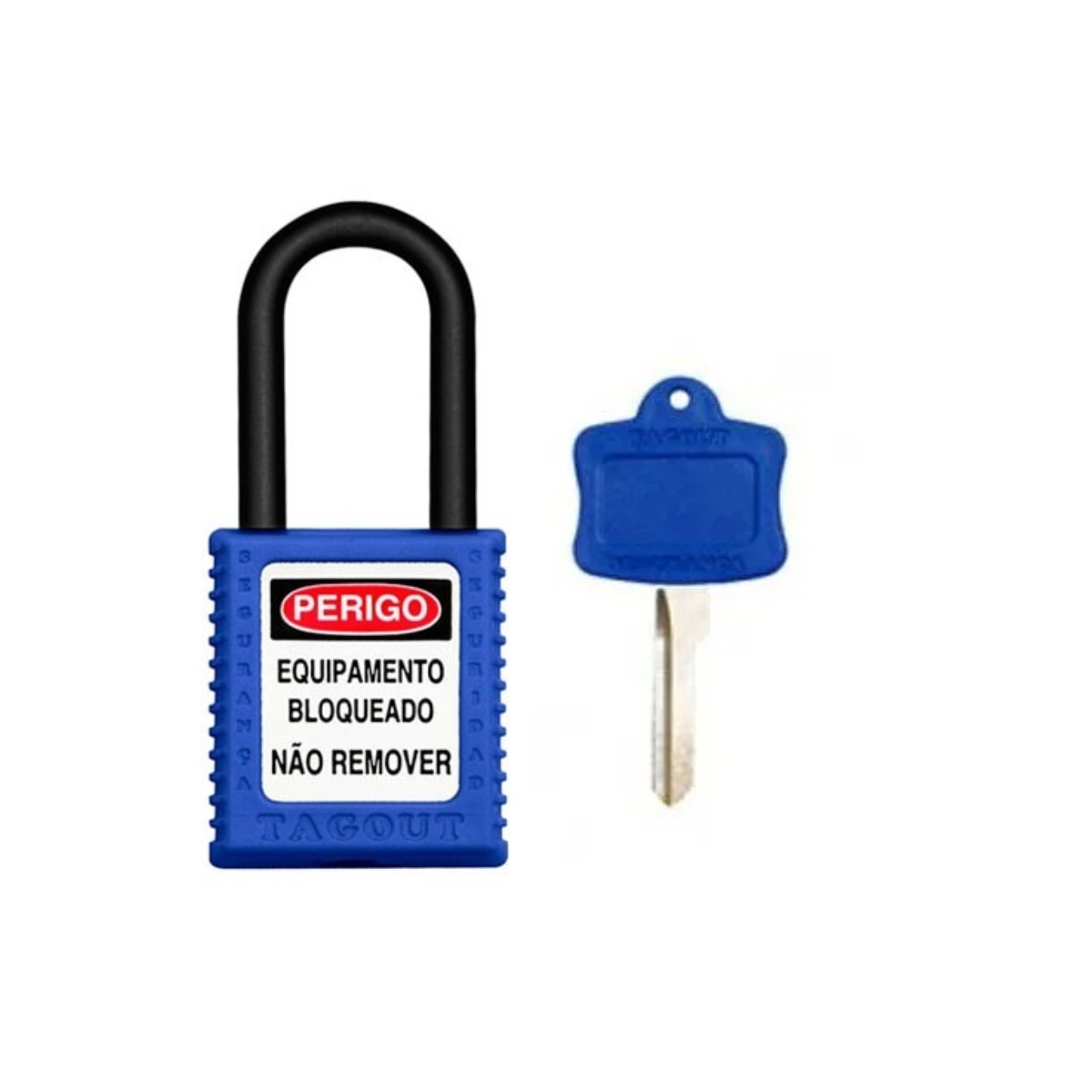 CADEADO BLOQUEIO LOTO HASTE PLÁSTICA AZUL/ 38MM - Engenorma