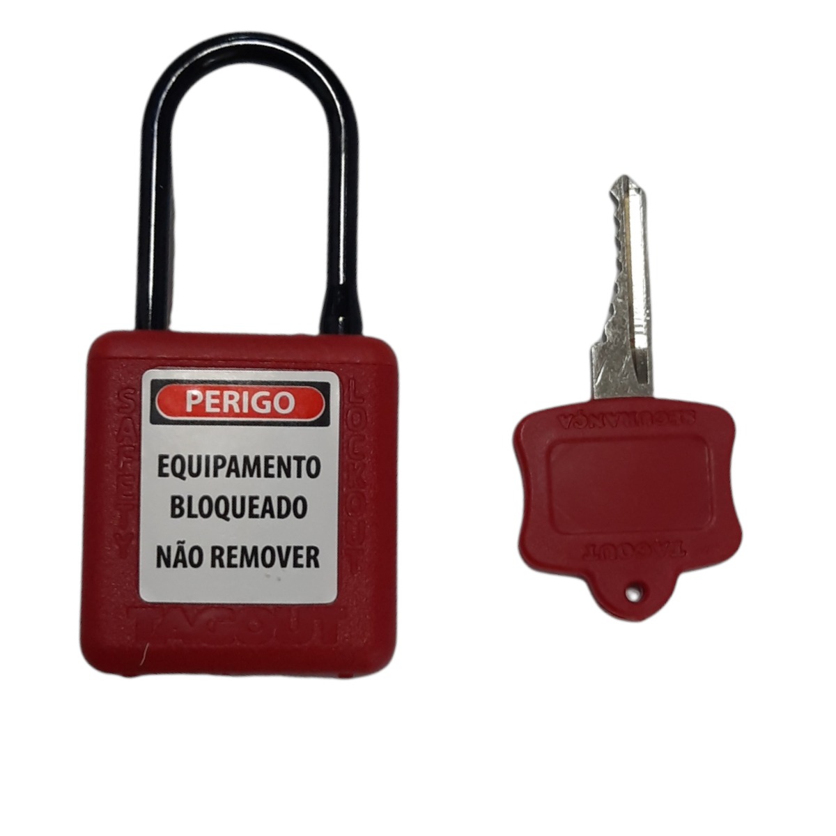 CADEADO BLOQUEIO LOTO HASTE PLÁSTICA VERMELHO / 38MM - Engenorma